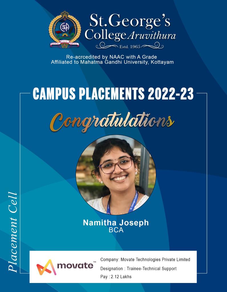 Placements 2022-23: Movate | St George's College, Aruvithura
